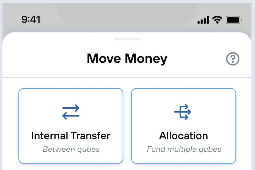 Allocation Screen – Qube Money Support